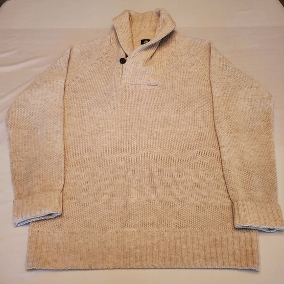H&M | Sweaters | Wool Blend Knit Sweater Mens L Natural Oatmeal | Poshmark